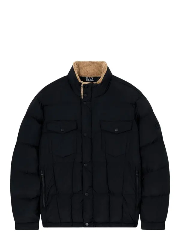 EA7 Long-sleeve Padded Jacket With Stand Collar - Black