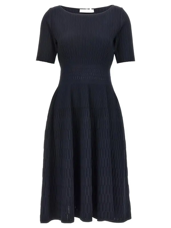 ANTONINO VALENTI Hela Knit Dress With Pleated Details - Black