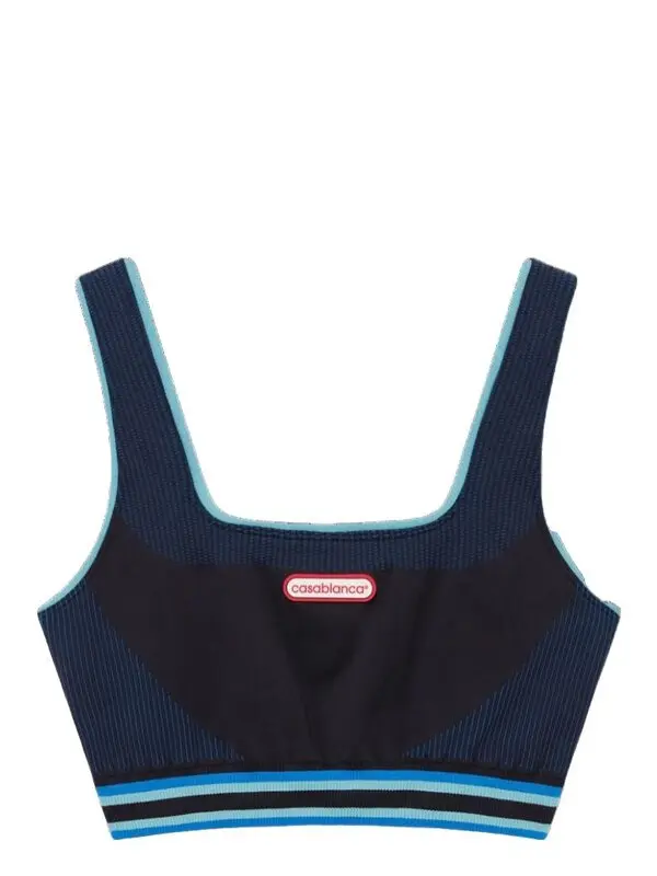 Casablanca Seamless Bandeau Knit Top - Black