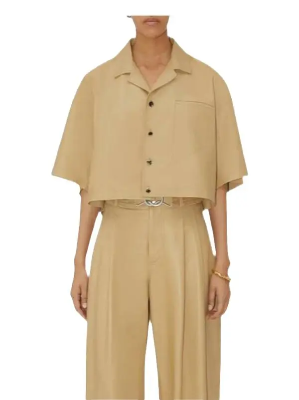 Bottega Veneta Cropped Casual Jacket - Nude