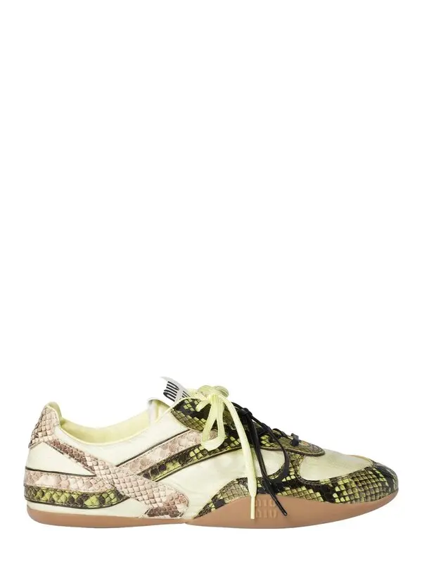 Miu Miu Gymnastics Lace-up Sneakers - Pineapple Yellow/fern Green