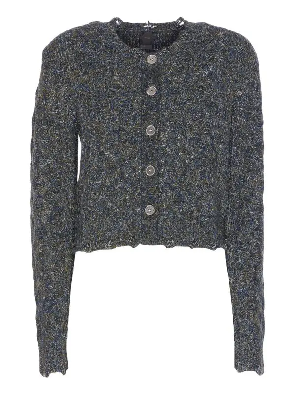 Pinko Cable Knit Short Cardigan - Black