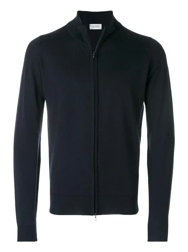 John Smedley Claygate Zip Cardigan - Midnight
