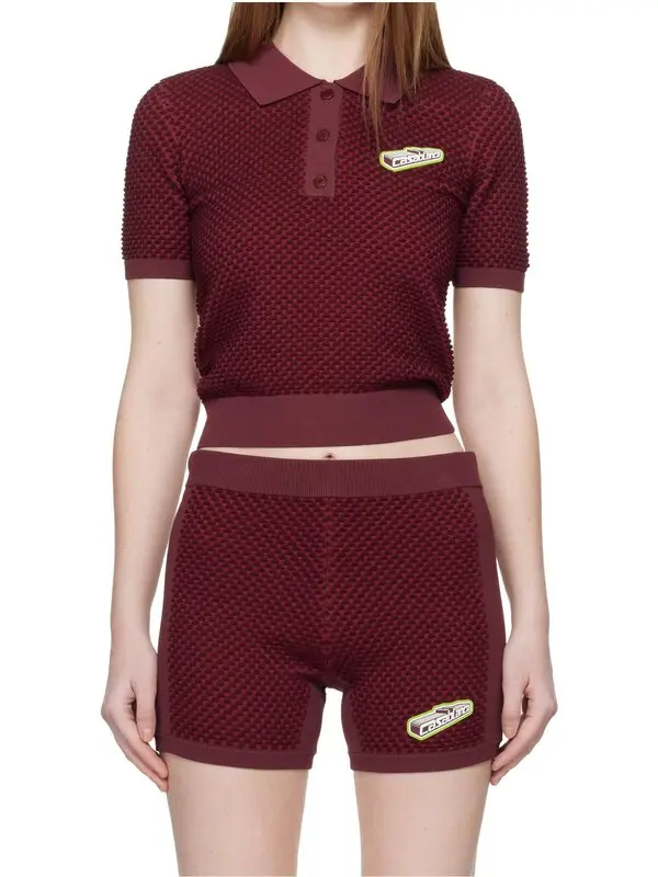 Casablanca Bubble Jacquard Polo Shirt - Brown