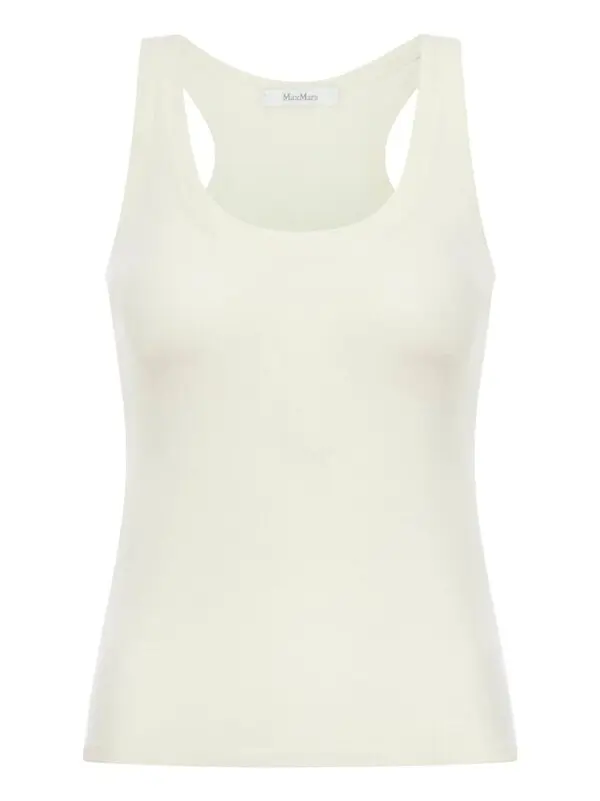 Max Mara Sleeveless Top With Rib Details - White