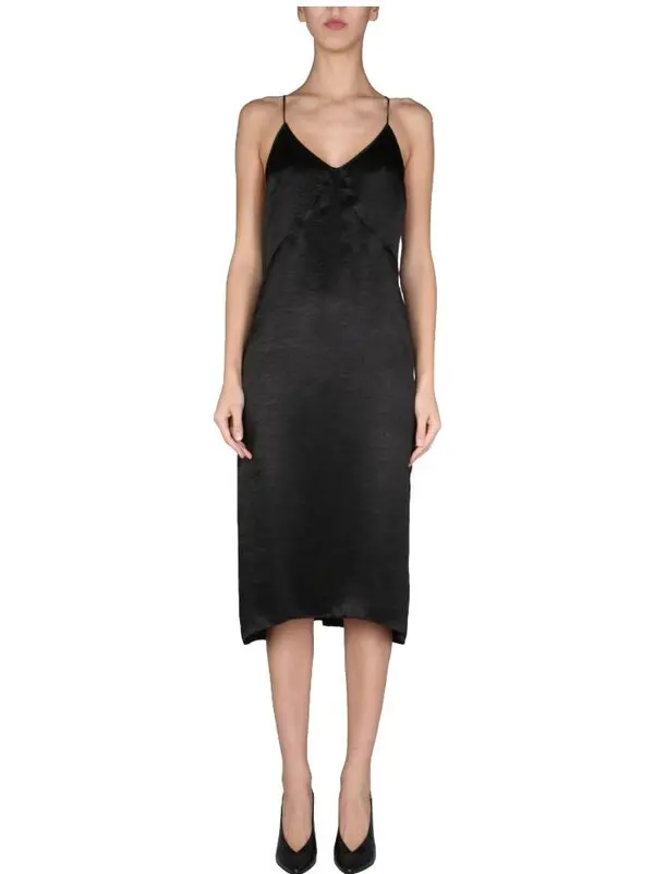 Dsquared2 V-neck Midi Dress - Black