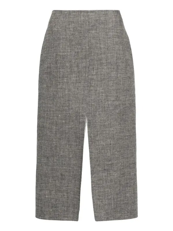 Fabiana Filippi Lyocell Linen Blend Mixed-color Pencil Skirt - Gray