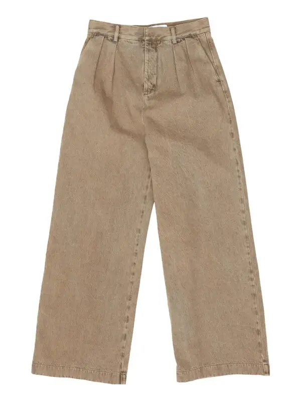 Loewe High Waist Wide Leg Denim Jeans - Sand