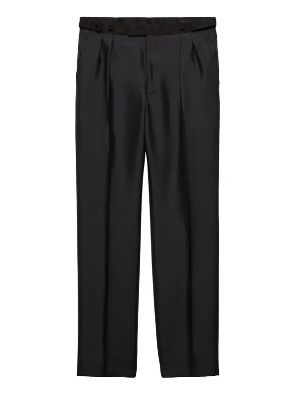 Prada Pleated Tailored Trousers - Dark Gray