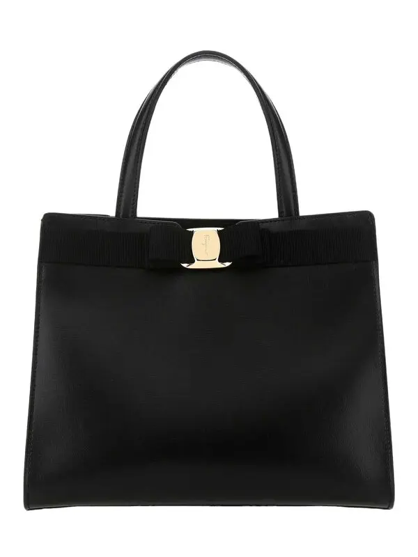 FERRAGAMO Vara Bow Detailed Tote Bag - Black
