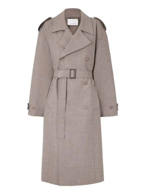 THE FRANKIE SHOP Bleecker Woven Trench Coat - Taupe