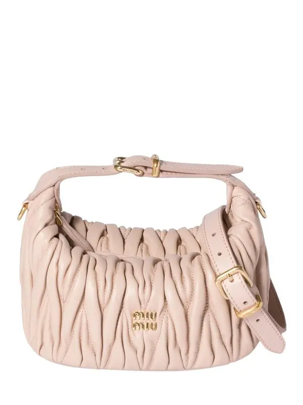 Miu Miu Matelassé Nappa Leather Pouch - Pink
