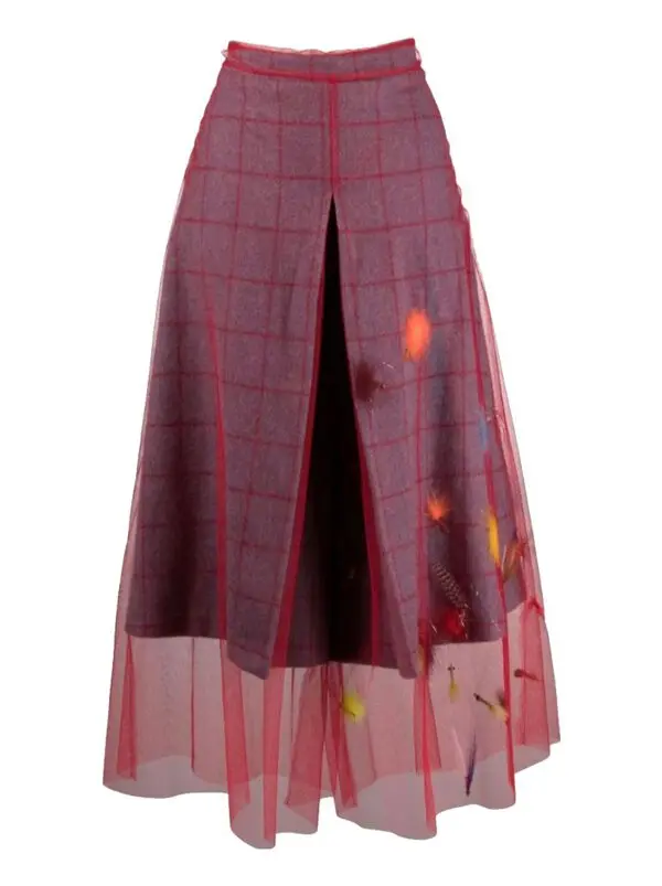 MAISON MARGIELA High Waist Pleated Skirt - Multicolor