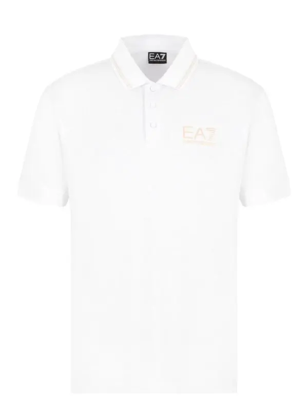 EA7 Logo Short-sleeve Polo Shirt - White