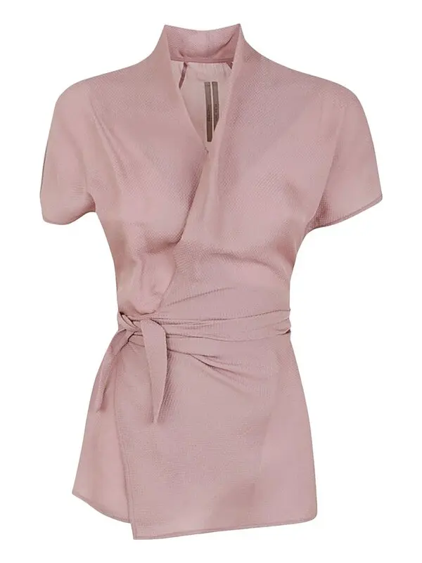 Rick Owens Waffle-effect Wrap Blouse - Nude