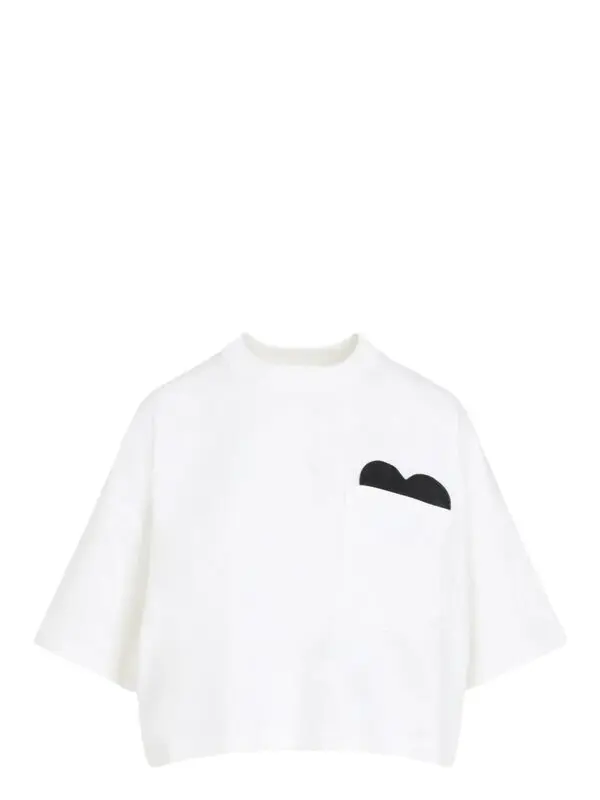 Bottega Veneta Heart Detailed Cropped T-shirt - White