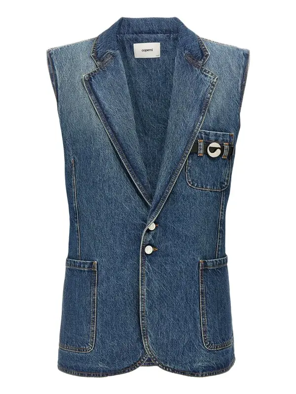 Coperni Sleeveless Denim Jacket - Blue