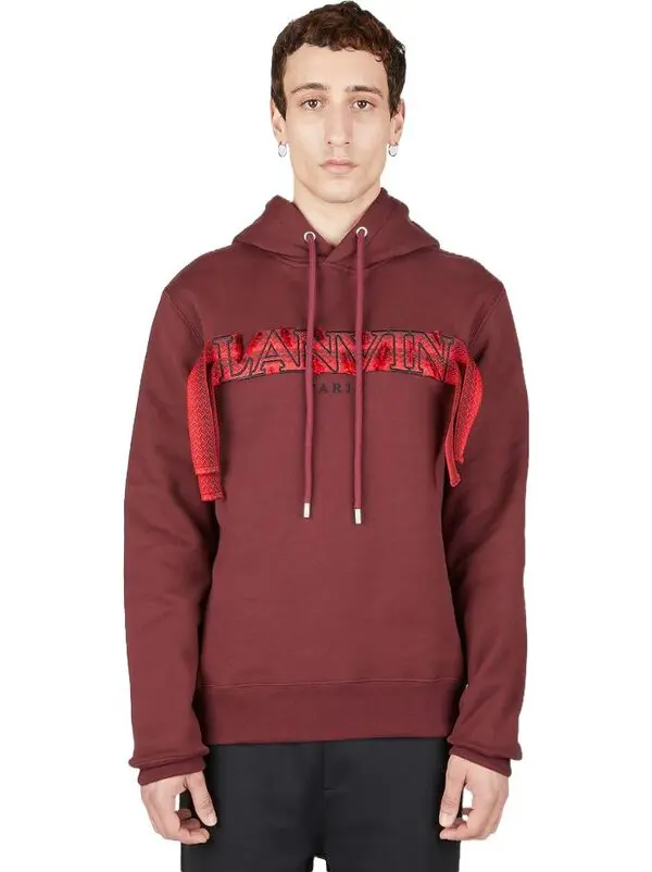 LANVIN Curb Lace Hoodie - Red