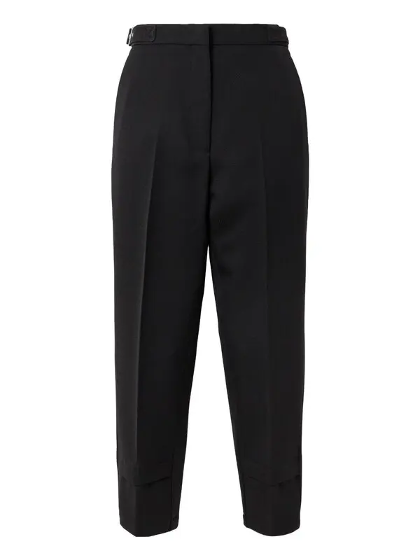 LANVIN Twill Tapered Trousers With Side Pockets - Black