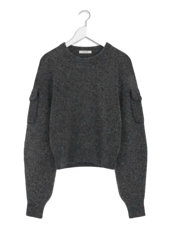 LEMAIRE Ribbed Knit Jumper With Buttoned Patch Pockets - Black