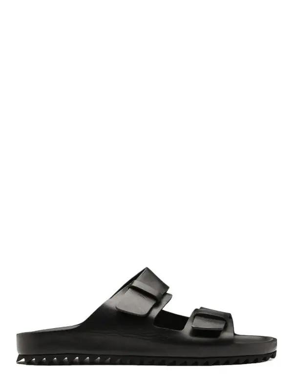 Officine Creative Double Strap Flat Sandals - Black