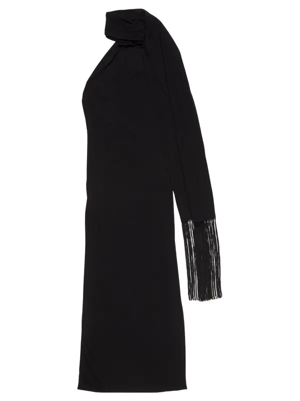 Acne Studios Draped Fringe Maxi Dress - Black