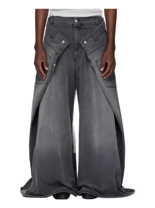 LU'U DAN Maxi Wide-leg Jeans - Grey