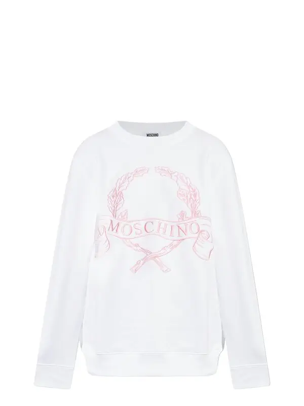 Moschino Laurel Wreath Embroidered Sweatshirt - White