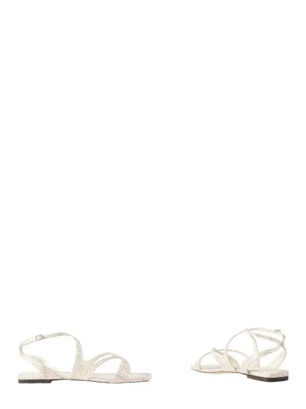 JIMMY CHOO Snake-effect Leather Sandals - White