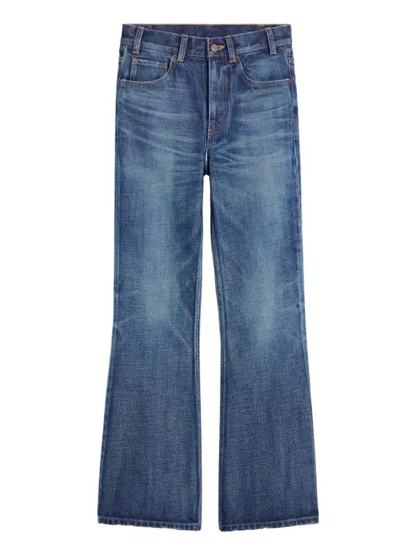 Celine Bootcut Jeans In Dark Union Wash Denim - Blue