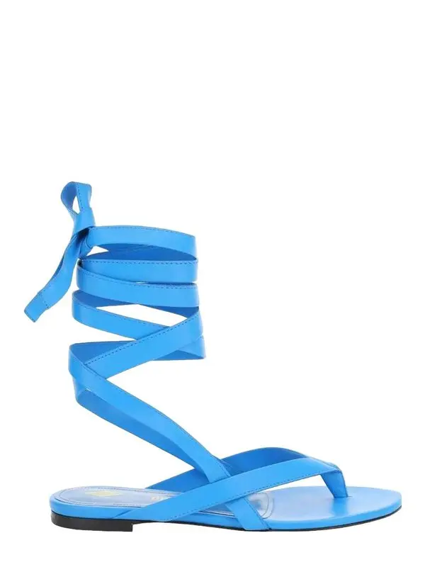 Attico The Lace-up Flat Sandals - Blue