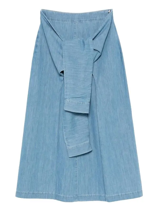 Fabiana Filippi Belted Denim Skirt - Blue