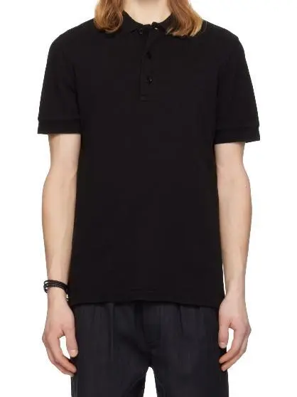 TOM FORD Short Sleeve Polo Shirt - Black