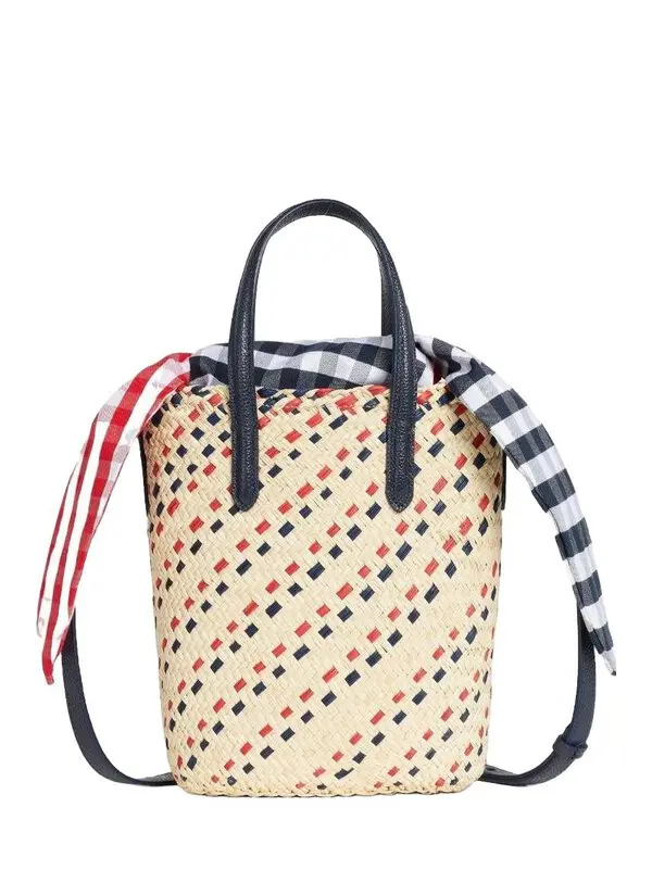 Thom Browne Rwb-stripe Embroidery Tote Bag - Nude