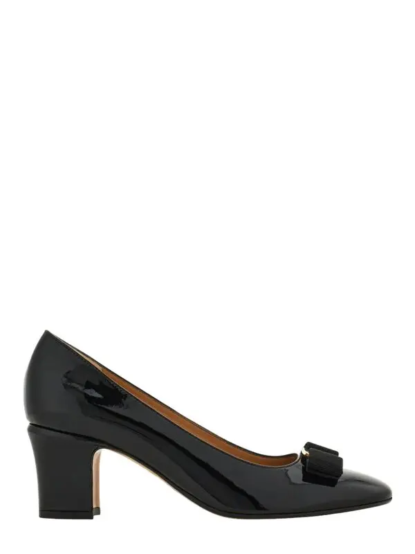FERRAGAMO Vara Bow Block Heel Pumps - Black