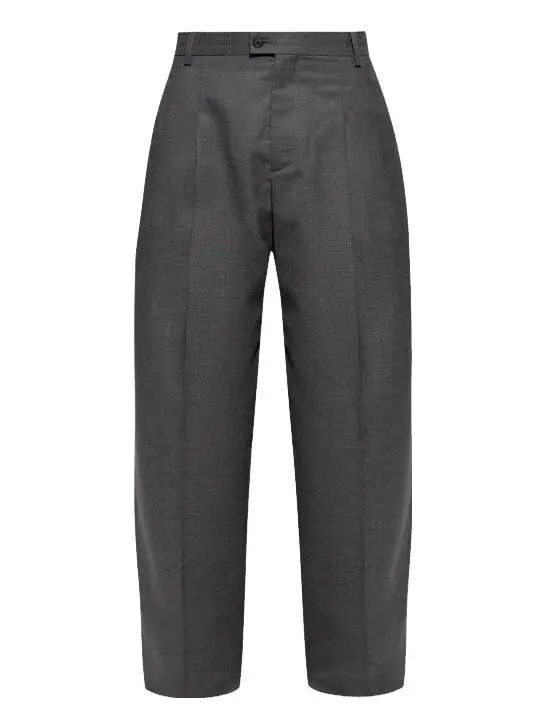 Kenzo Weave Straight Leg Tailored Pants - Black