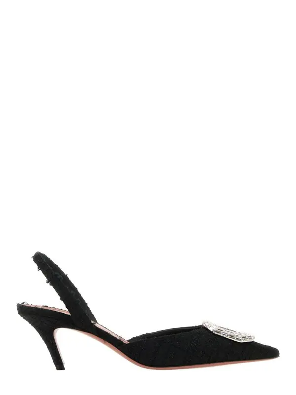 Amina Muaddi Cusp High-heeled Slingbacks - Black