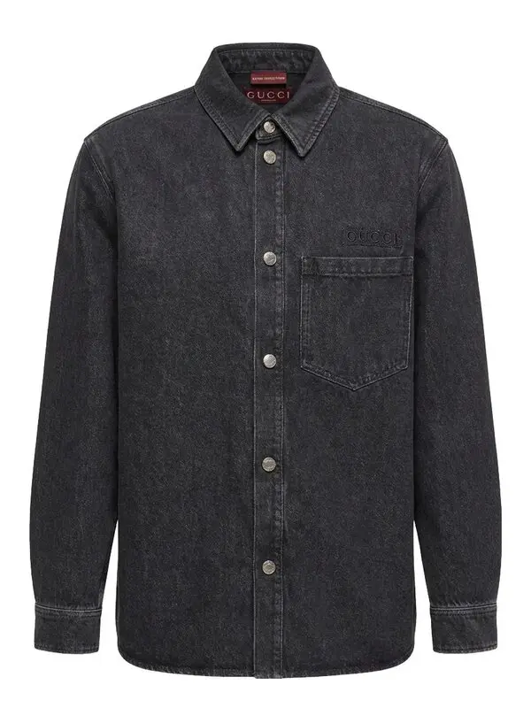 Gucci Long-sleeved Denim Shirt - Black