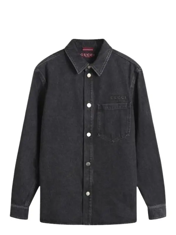 Gucci Long-sleeved Denim Shirt - Black