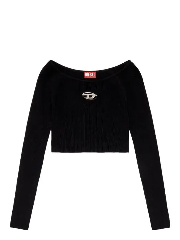 DIESEL® M-vera Cropped Knit Top - Black
