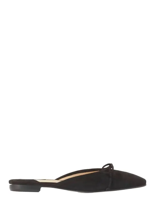 Manolo Blahnik Suede Bow Detail Mules - Black