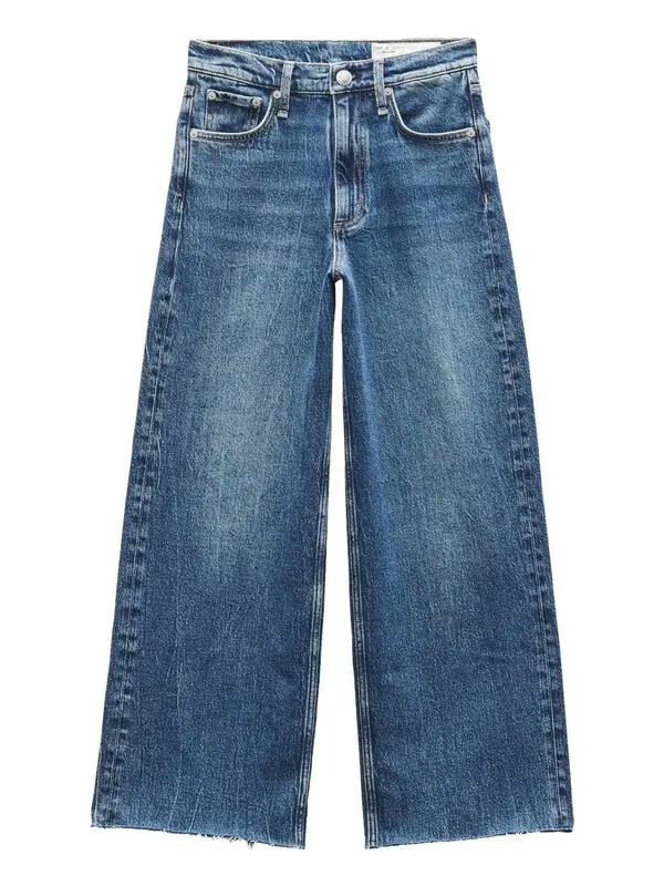 RAG  BONE Rag & Bone Logo Patch Cropped Jeans - Blue