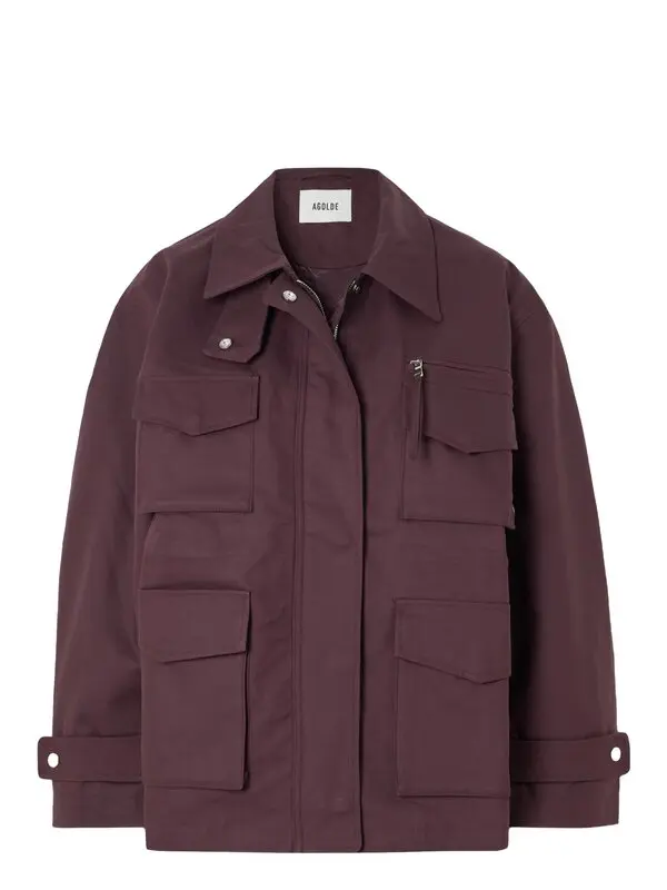 AGOLDE Long-sleeved Shirt Jacket - Burgundy