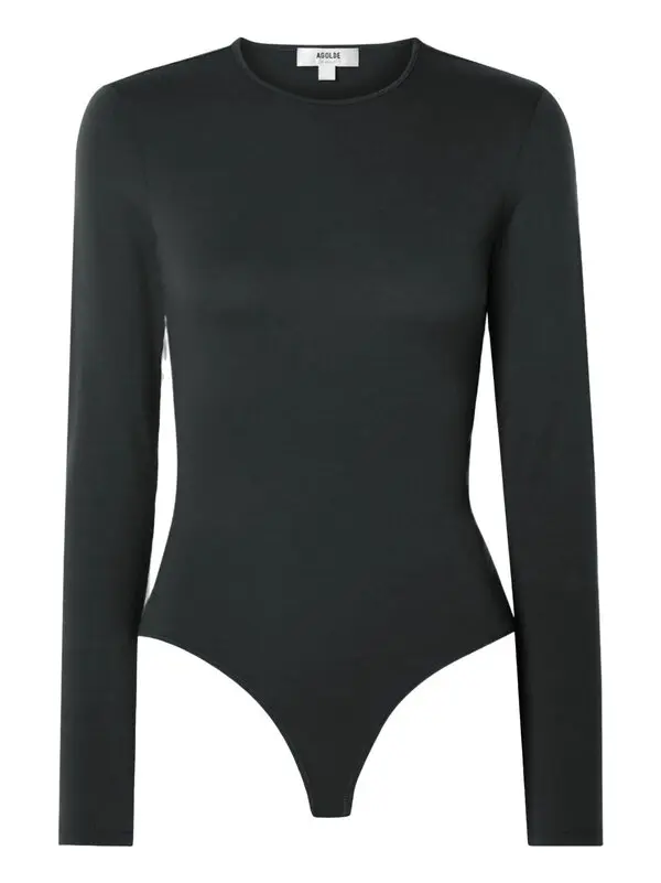 AGOLDE Stretch Thong Bodysuit - Black
