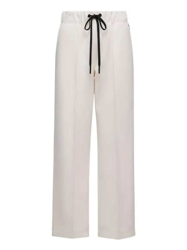 Moncler Logo Embroidered Drawstring Waist Pants - White