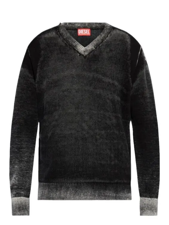 DIESEL® K-veli V-neck Jumper - Black