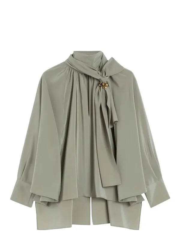 Max Mara Leonida Bow Plaque Shirt - Sage Green