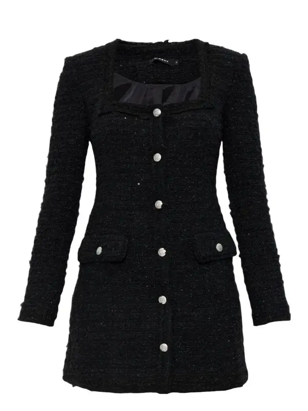 MISBHV Button-up Tweed Dress - Black