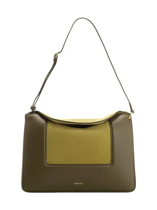 WANDLER Penelope Logo Printed Shoulder Bag - Green