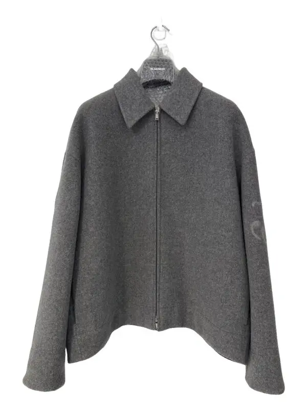 JIL SANDER Long-sleeve Collared Zip-up Jacket - Black